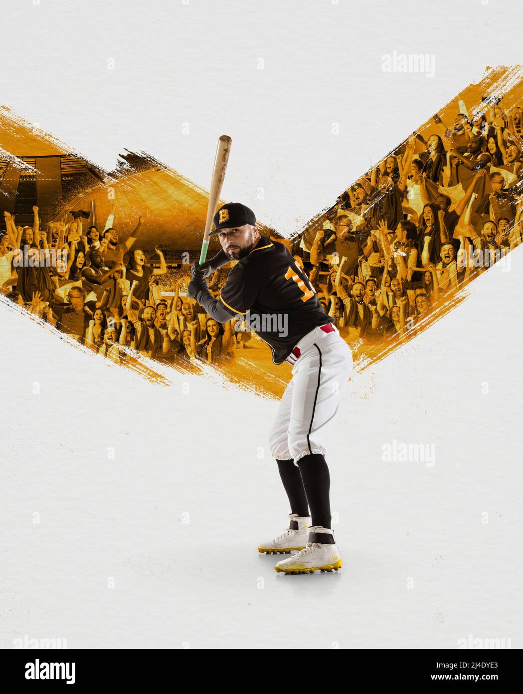 Professional baseball player, pitcher in sports uniform and equipment ...