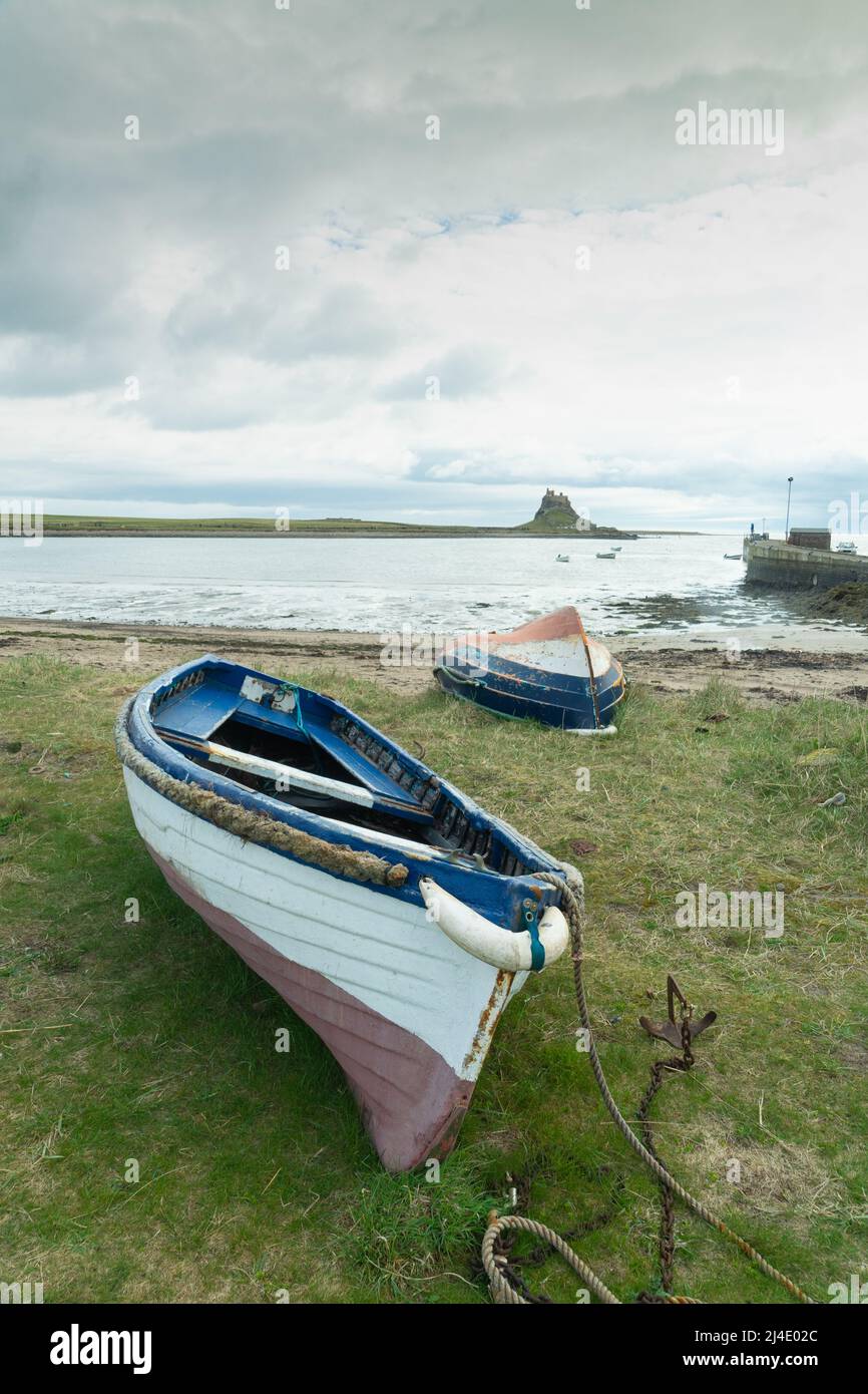 boats on Holy Island, Northumberland, UK Stock Photo - Alamy