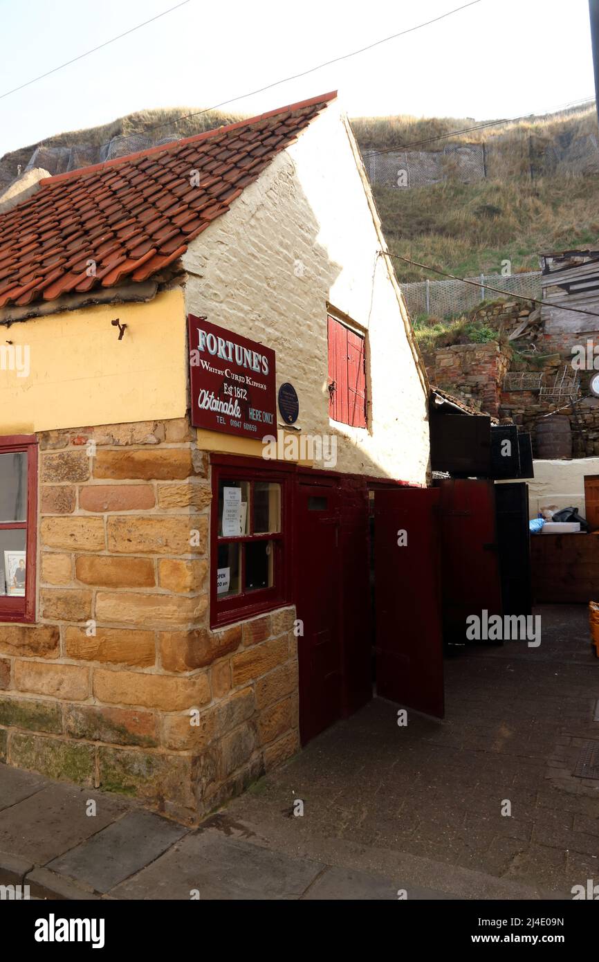 Fortune's Kippers Smokehouse and shop, Whitby Stock Photo - Alamy