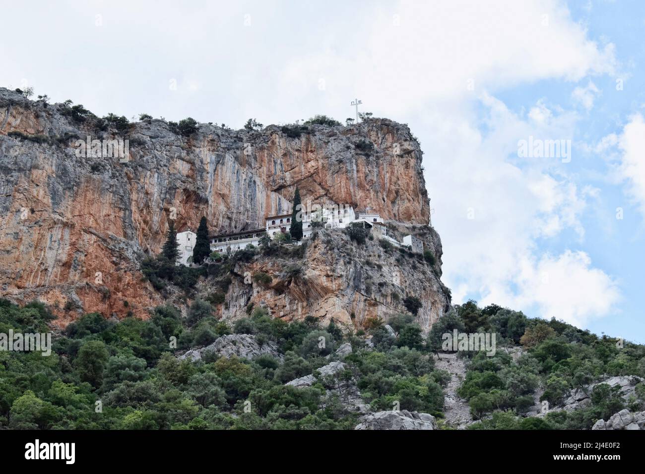 Greek monastery (Panagia Elonis or Elona) located at a steep rocky ...