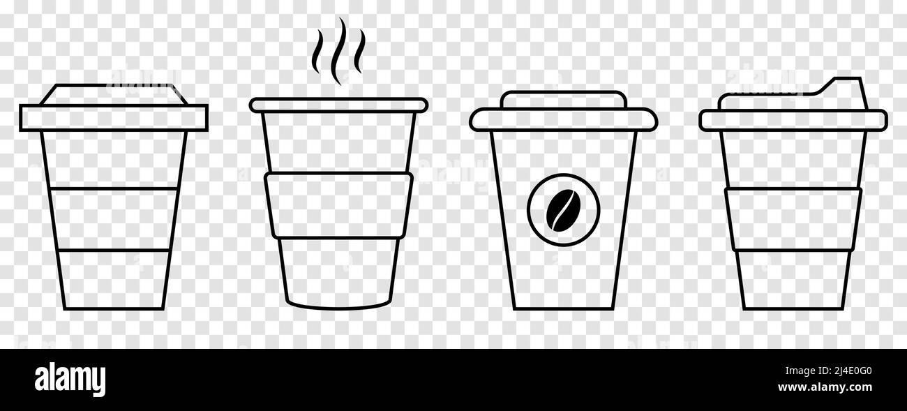 Coffee cup line icon set Stock Vector Image & Art - Alamy