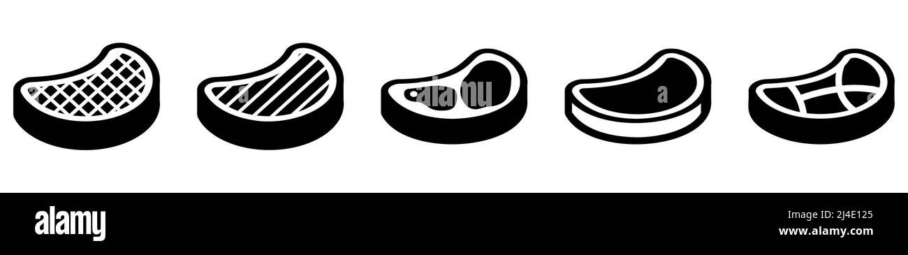 Steak icons set Stock Vector Image & Art - Alamy