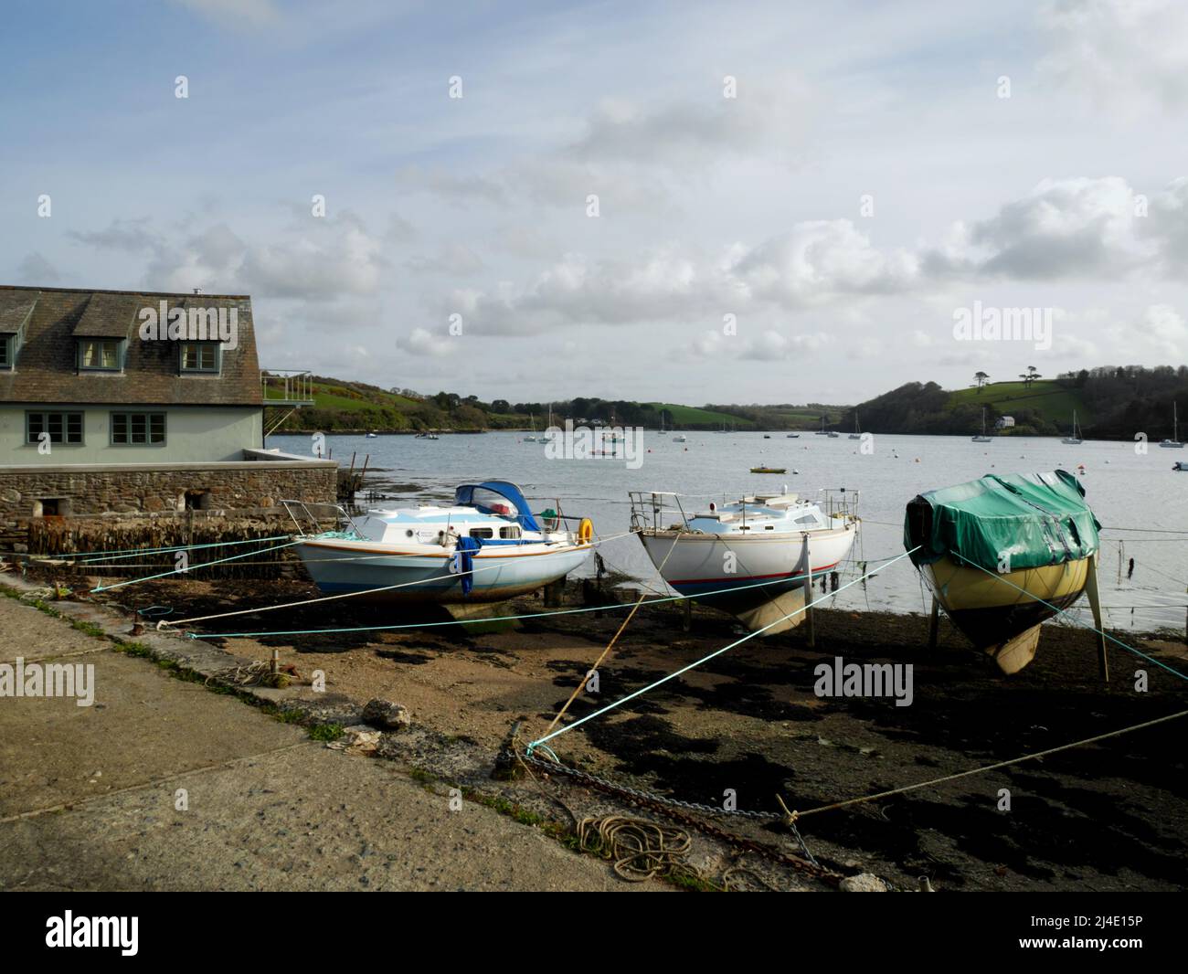 The Percuil River seen from Polvarth, St Mawes, Cornwall Stock Photo ...
