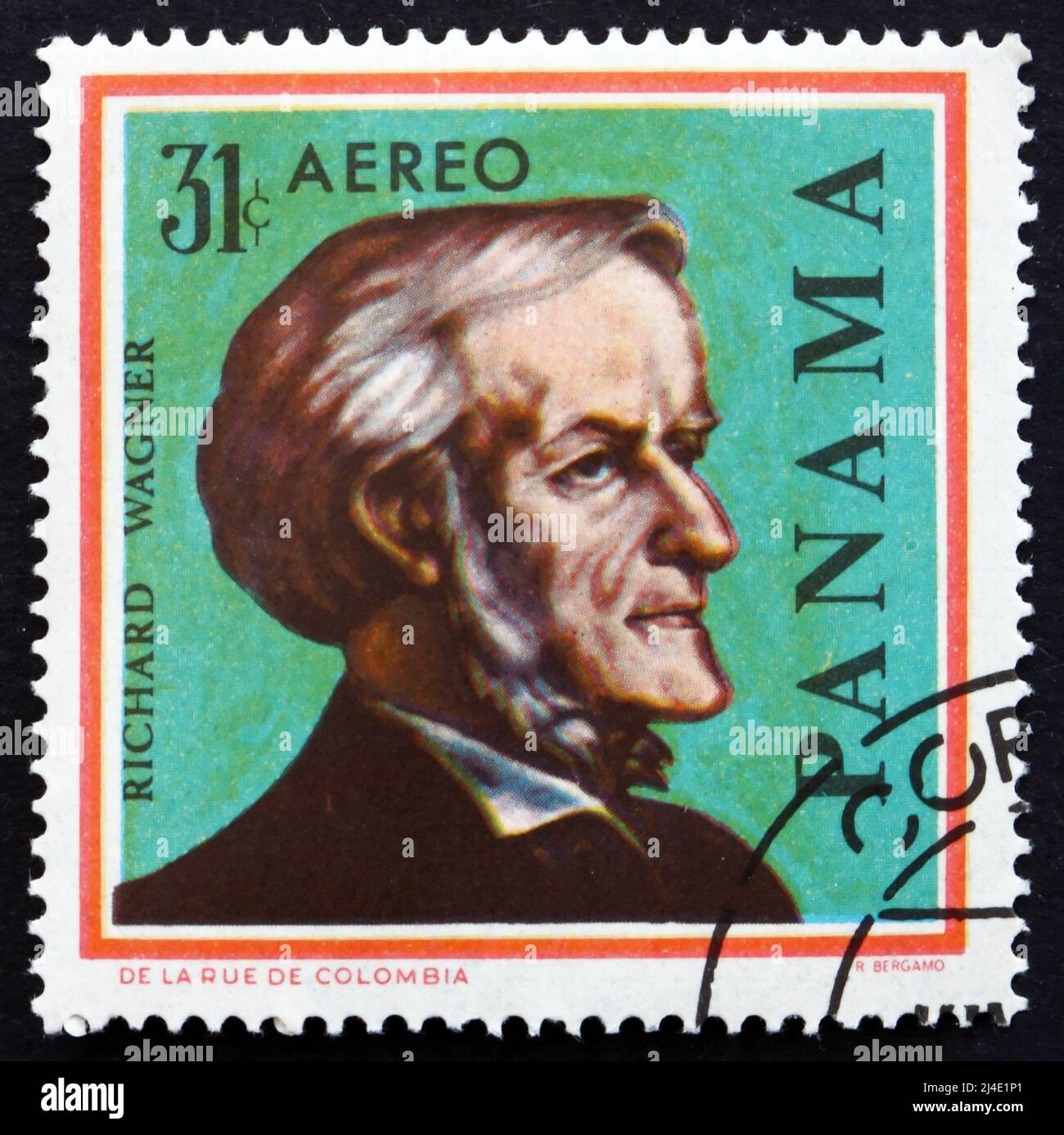 PANAMA - CIRCA 1966: a stamp printed in the Panama shows Richard Wagner ...