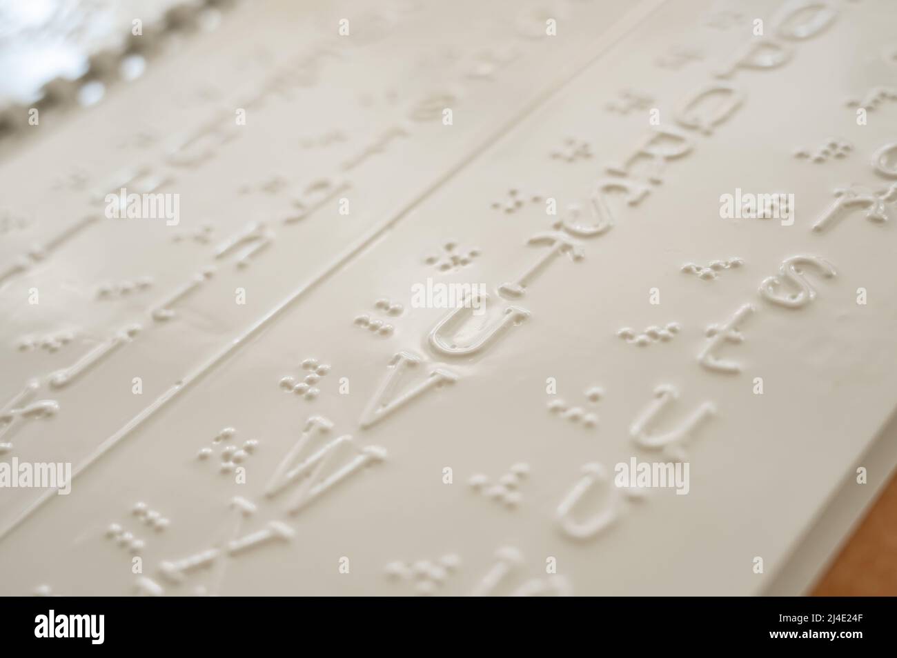 Close-up of a braille decoder with the English alphabet Stock Photo - Alamy