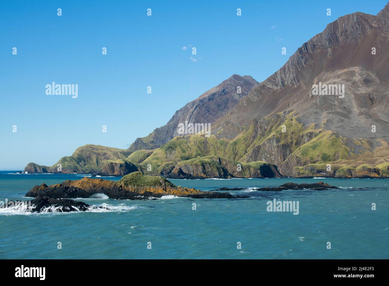 South Georgia, rugged coastline near Fortuna Bay Stock Photo - Alamy