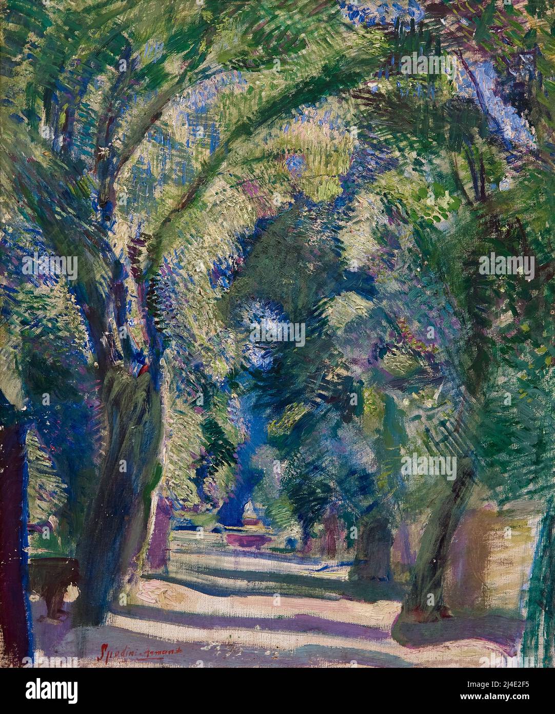 Viale a Villa Borghese - olio su tela - Armando Spadini - 1913 - Milano ...