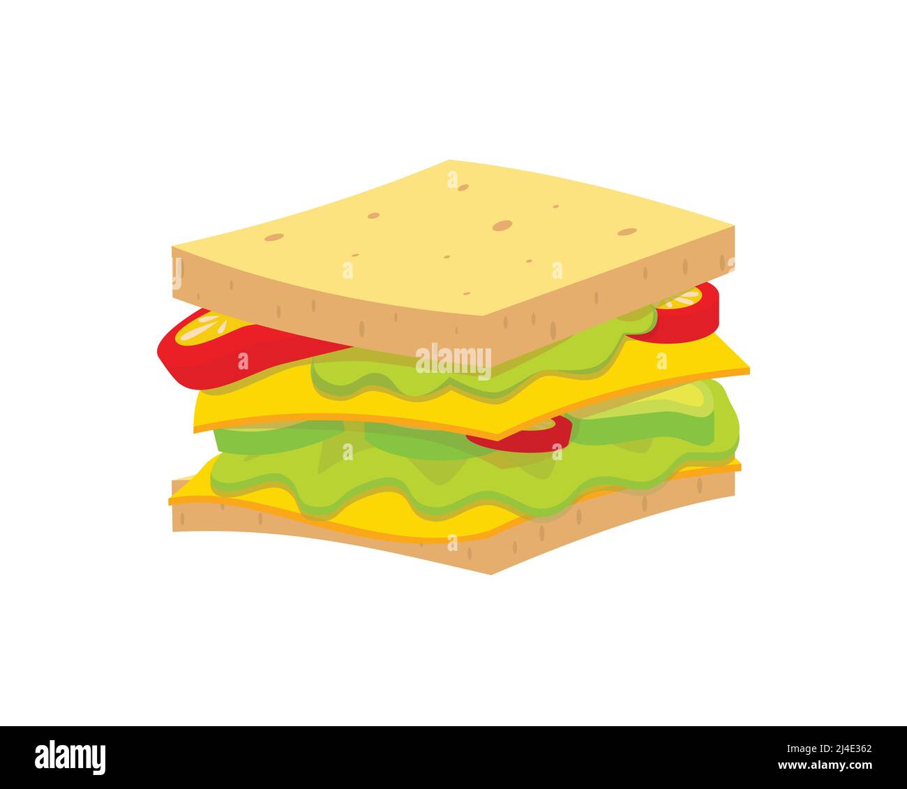 Detailed Delicious Rectangle Sandwich Illustration Vector Stock Vector ...