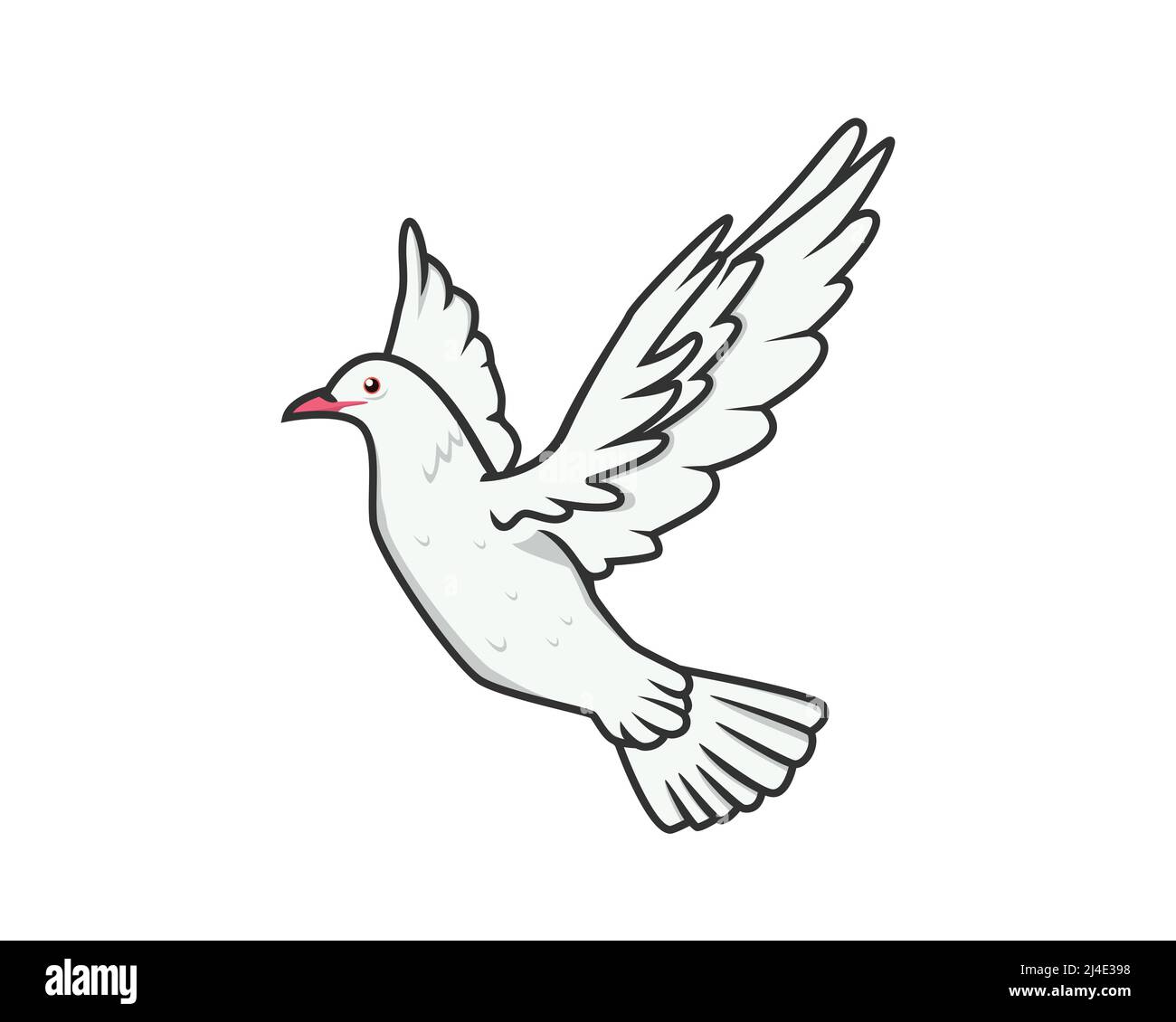 Detailed Flying White Pigeon Illustration Vector Stock Vector Image ...