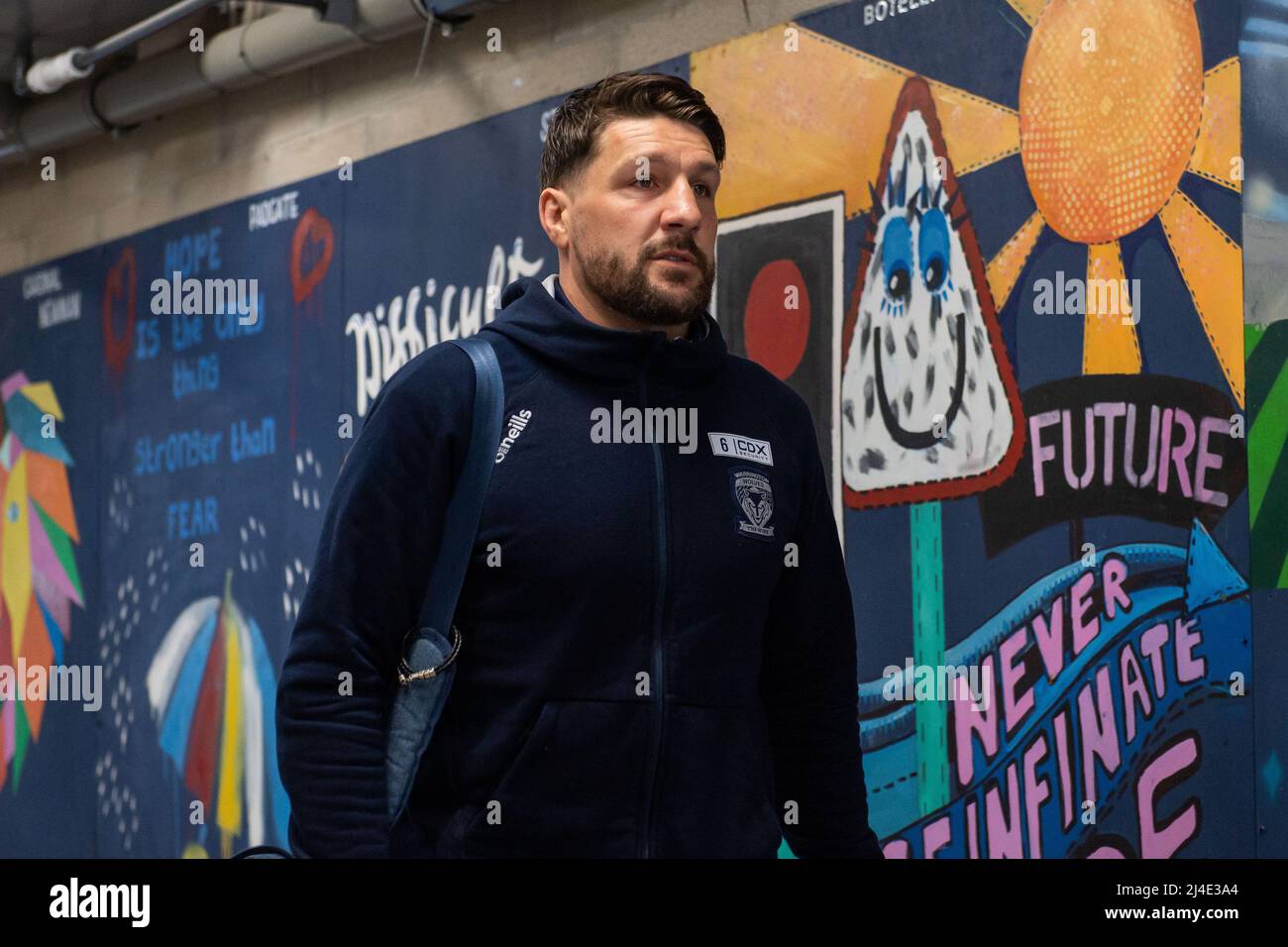 Gareth Widdop #6 of Warrington Wolves arrives at The Halliwell Jones ...