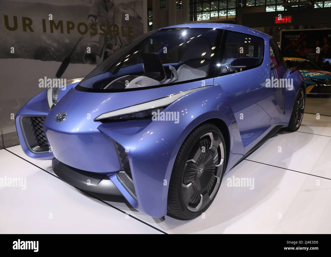 New York, New York, USA. 14th Apr, 2022. A view of the TOYOTA electric ...
