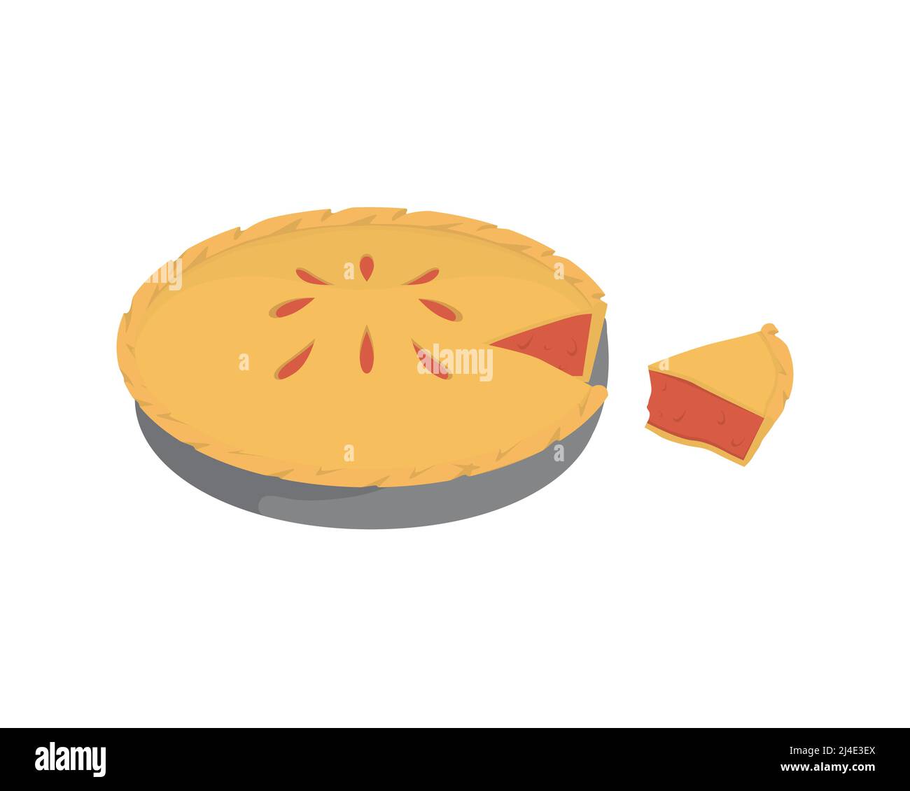 Detailed Pie with the Slice Illustration Vector Stock Vector Image ...