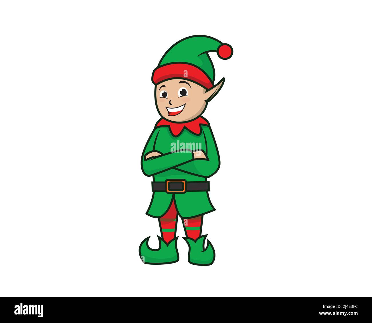 Detailed Christmas Elf Boy Illustration Vector Stock Vector Image & Art ...