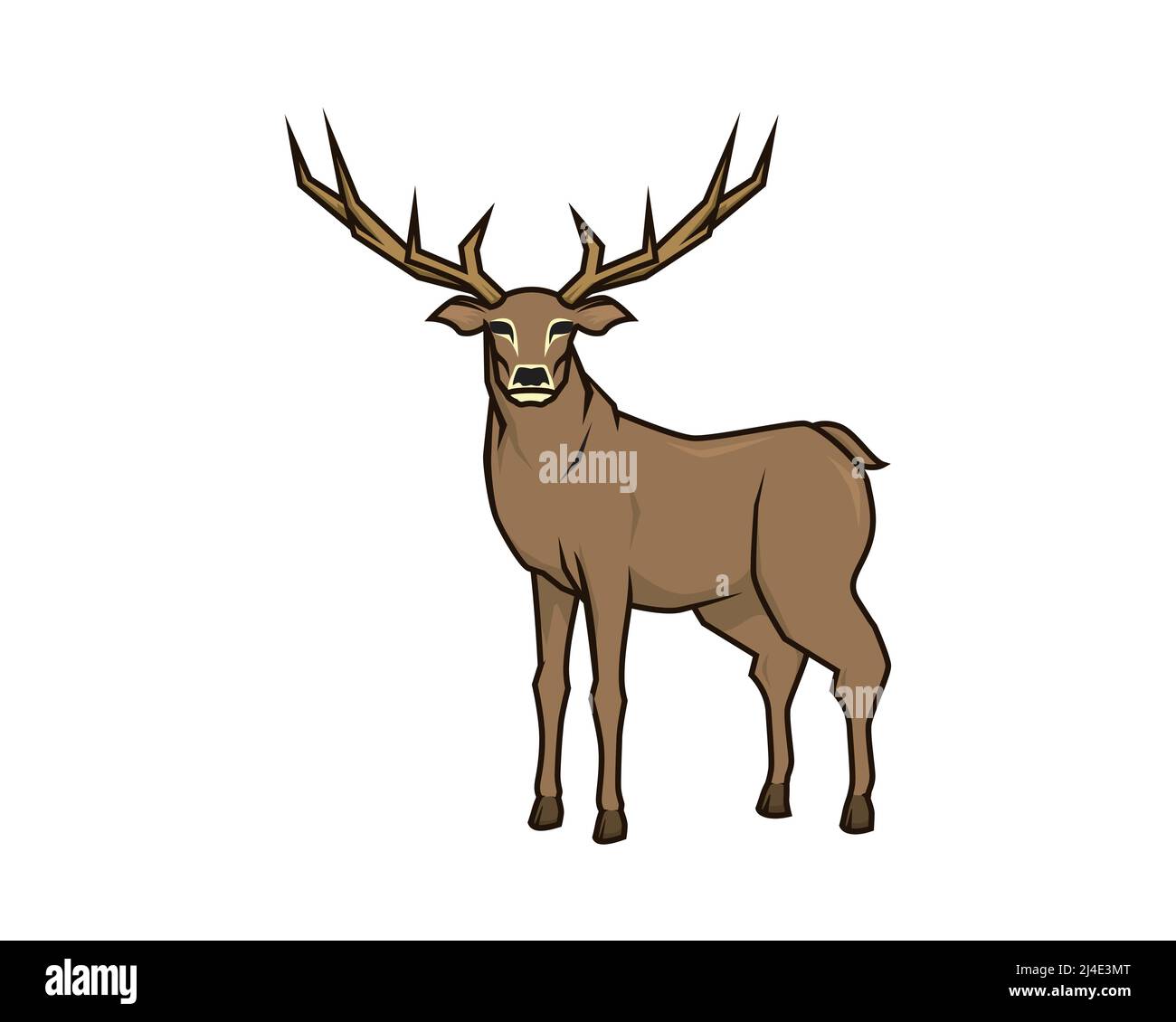 Detailed Deer with Standing Gesture Illustration Vector Stock Vector ...