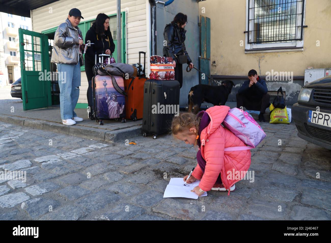 Przemysl, Poland. 13th Apr, 2022. Little girl ""” Ukrainian Refugees at ...