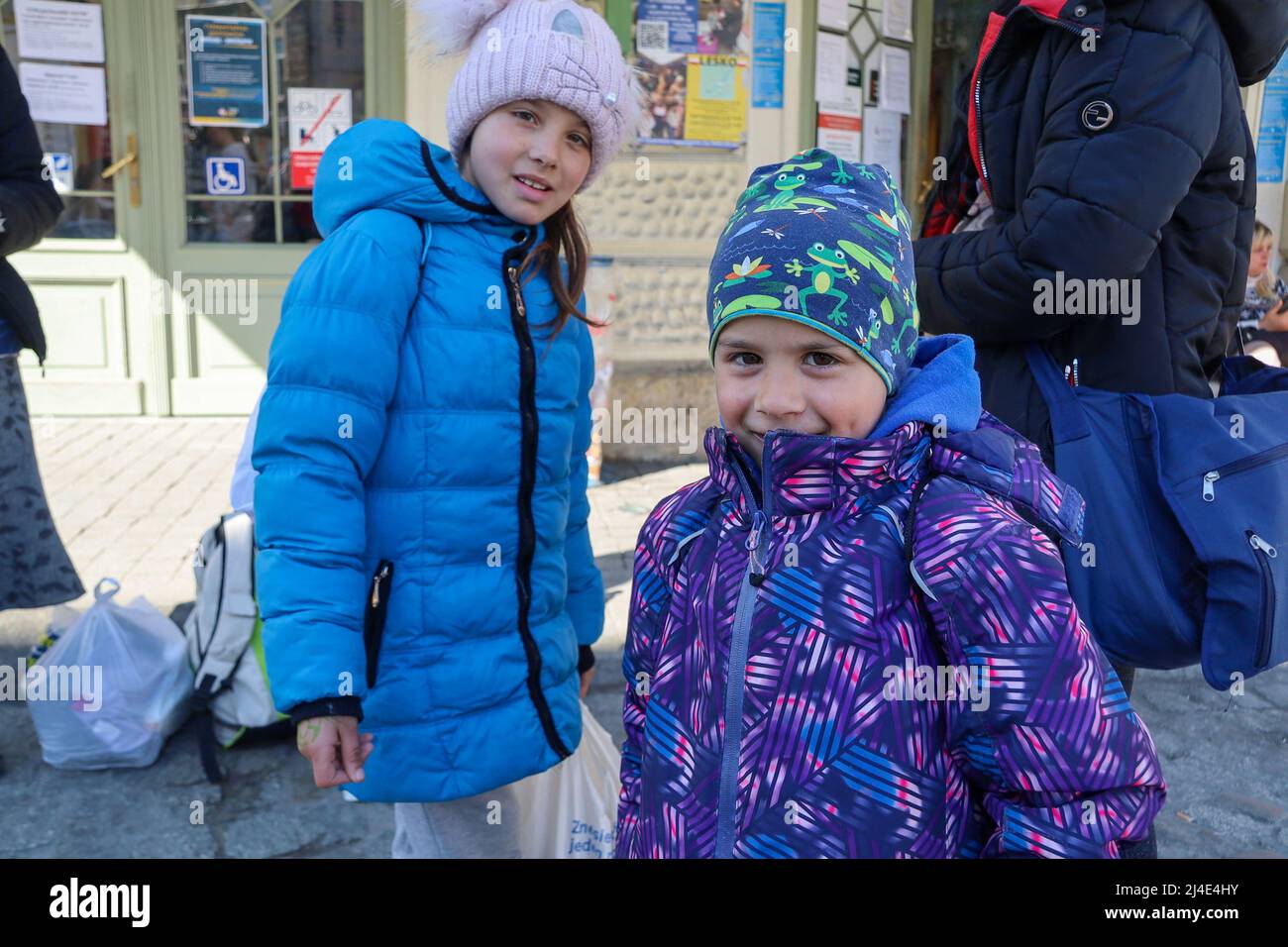 Przemysl, Poland. 13th Apr, 2022. Ukrainian Refugee children at ...