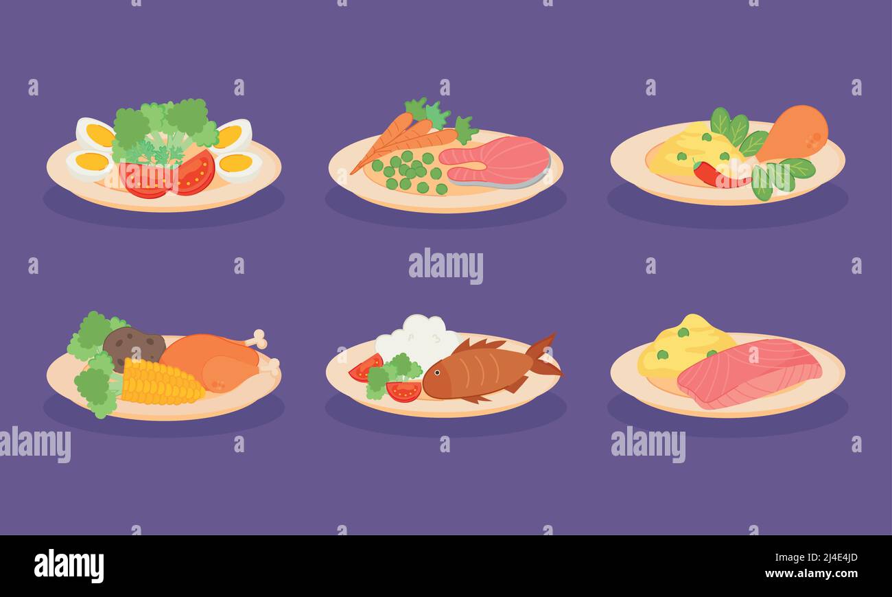 meals icon set Stock Vector Image & Art - Alamy