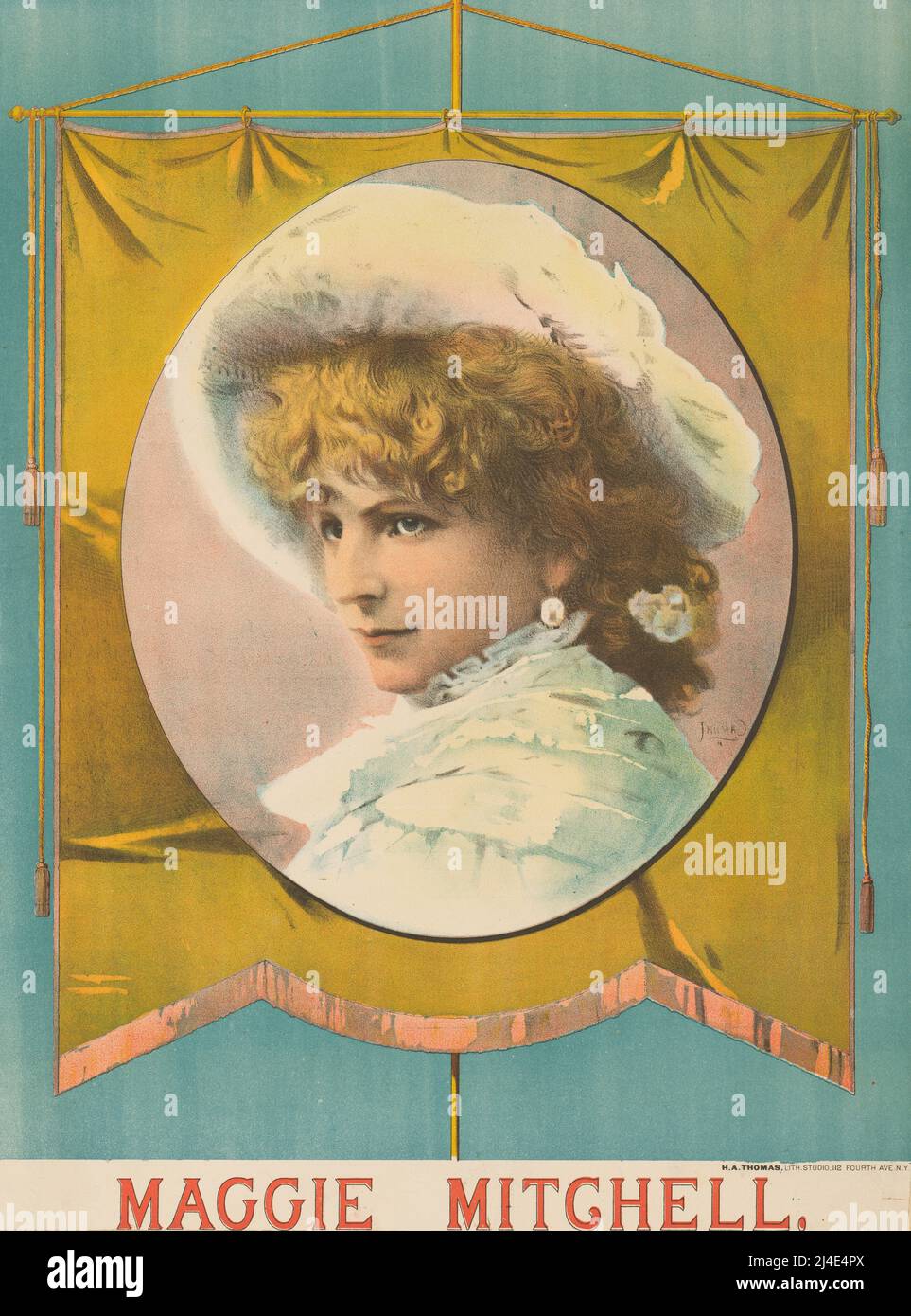 Poster of Margaret "Maggie" Julia Mitchell, American actress. 1880s ...