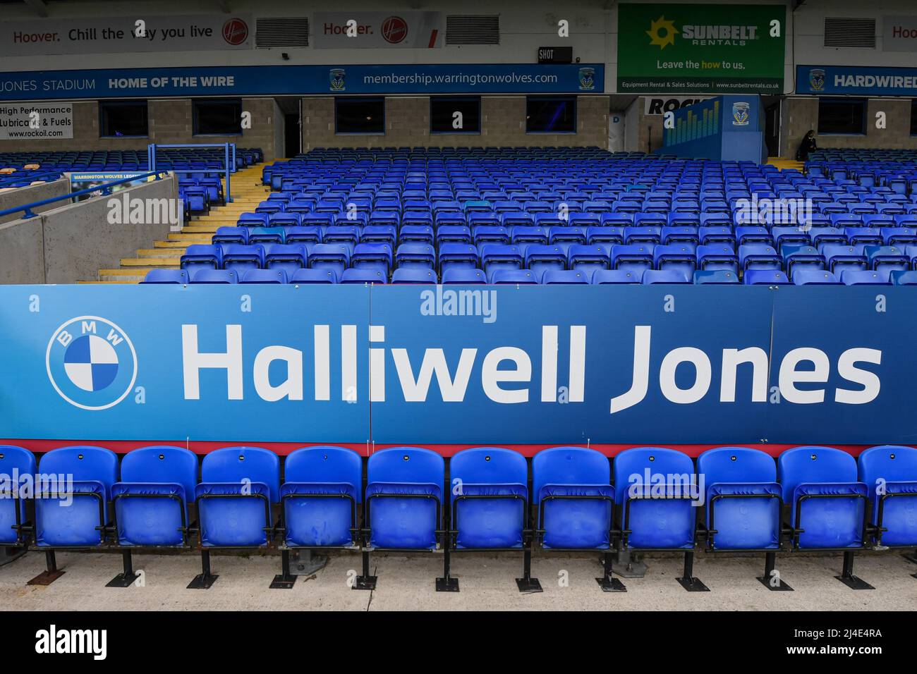The Halliwell Jones branding at the Halliwell Jones Stadium, the home ...