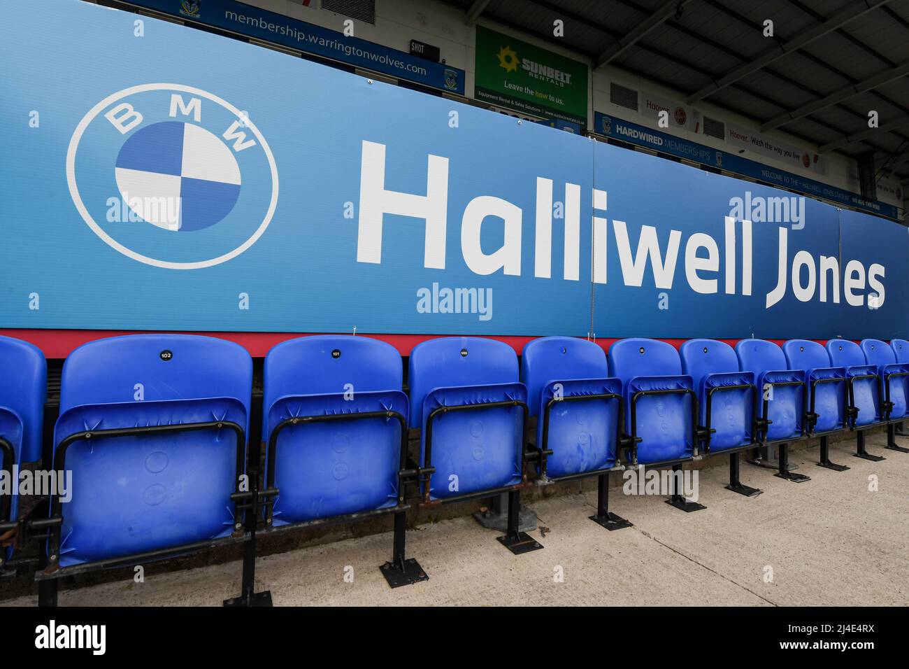 The Halliwell Jones branding at the Halliwell Jones Stadium, the home ...