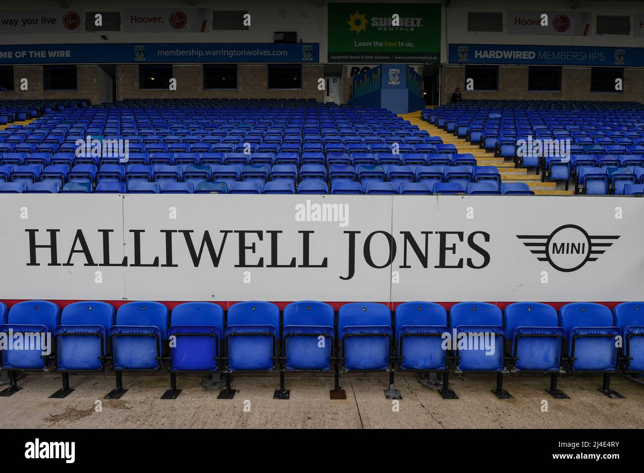 The Halliwell Jones branding at the Halliwell Jones Stadium, the home ...