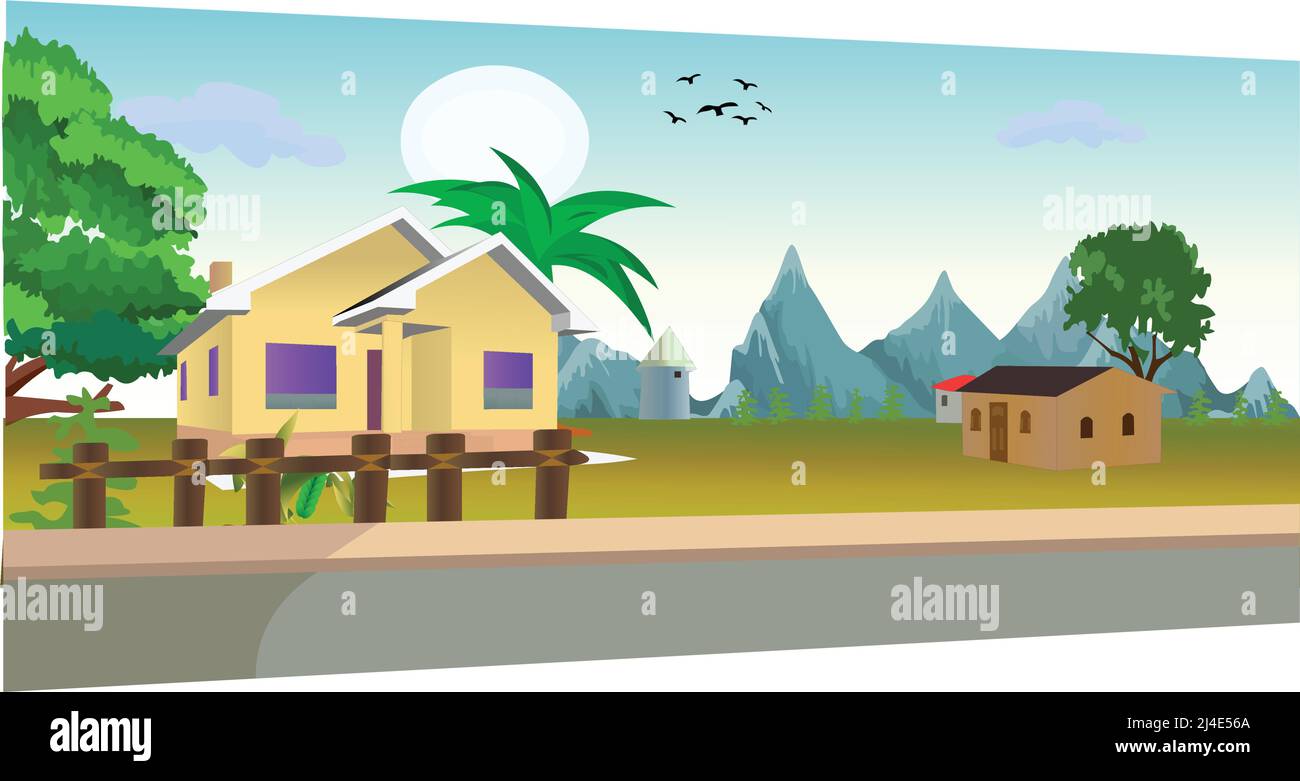 Natural landscape cartoon background hi-res stock photography and ...