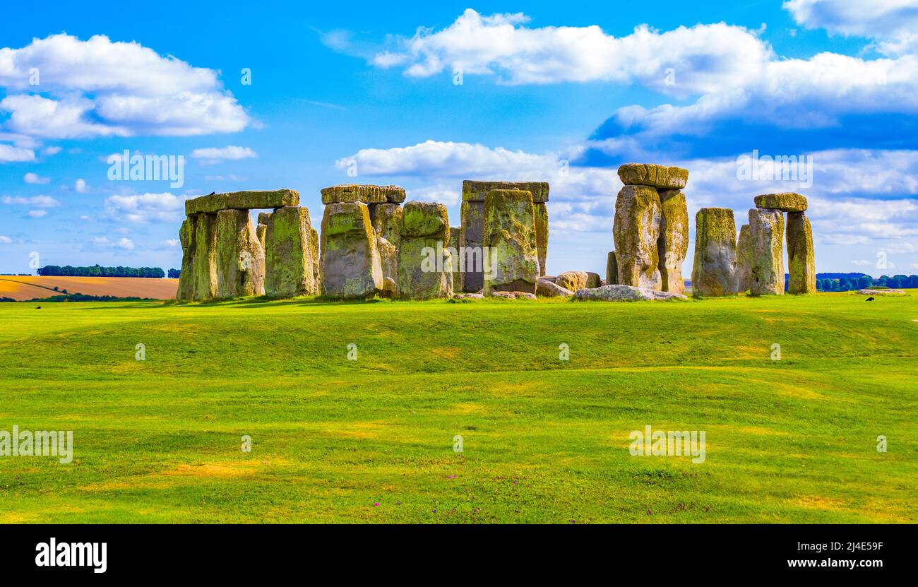 View of Stonehenge-Legendary neolithic monument made using stones ...