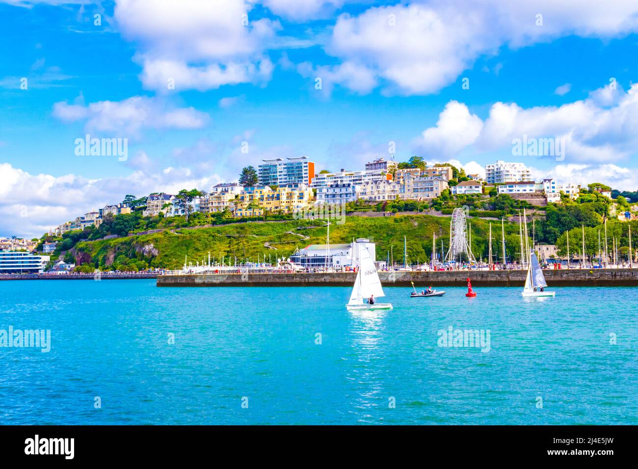 View of Torquay Harbour (Inner Dock) in the seaside town of Torquay on ...