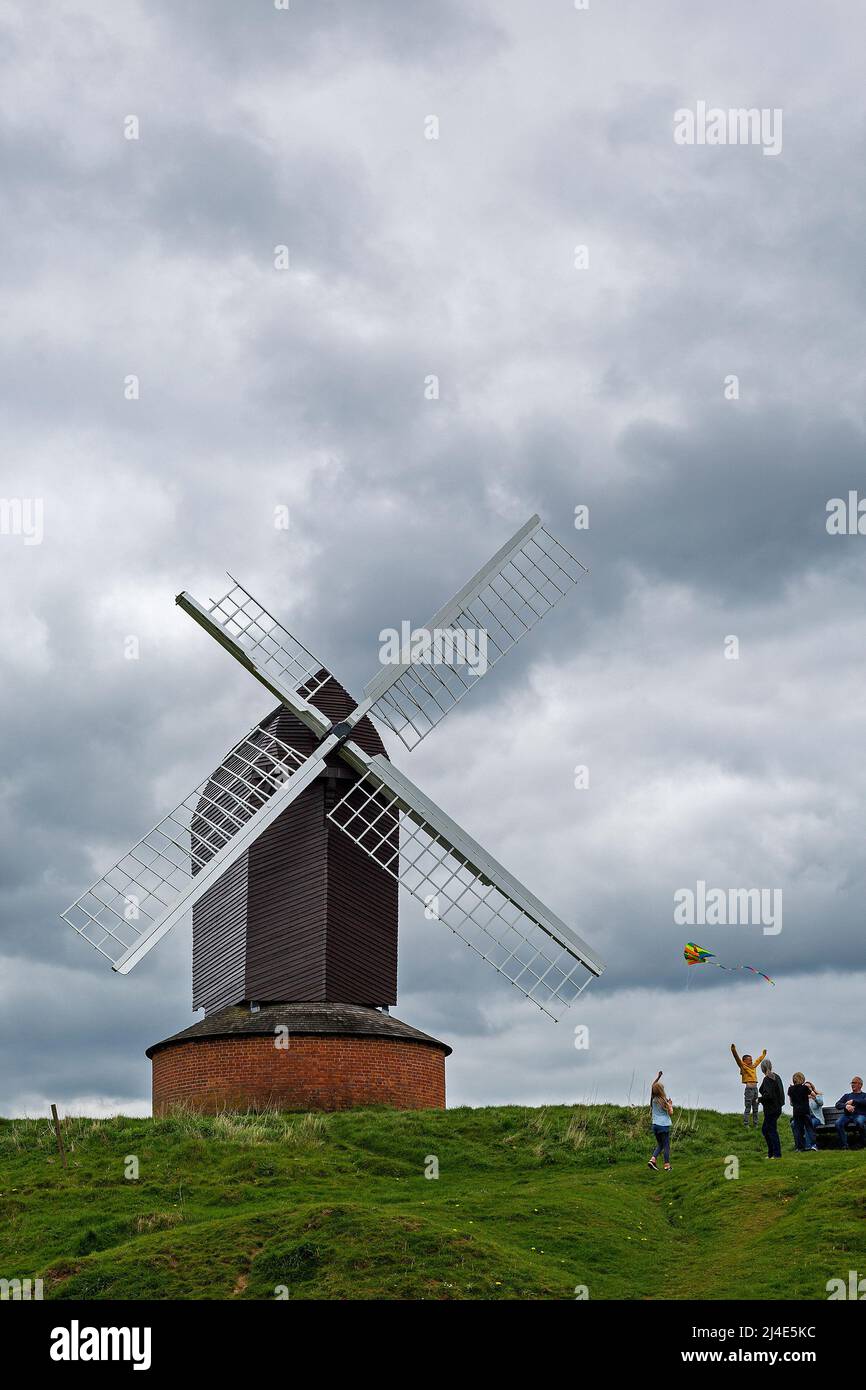The ancient windmill at Brill, Buckinghamshire,UK on a cloudy spring ...
