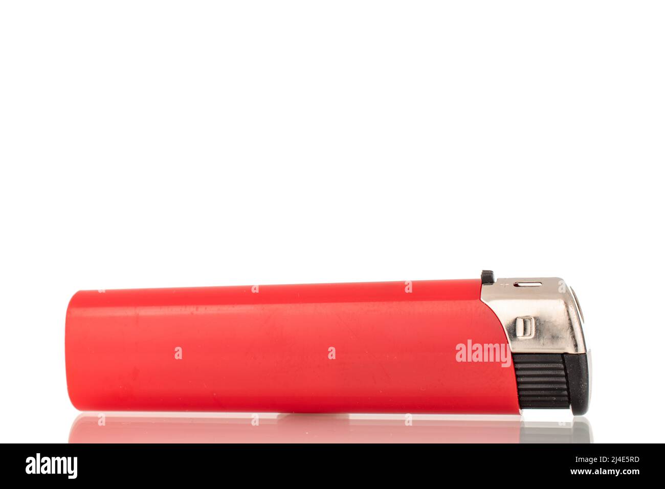 One red lighter, close-up, isolated on a white background Stock Photo ...