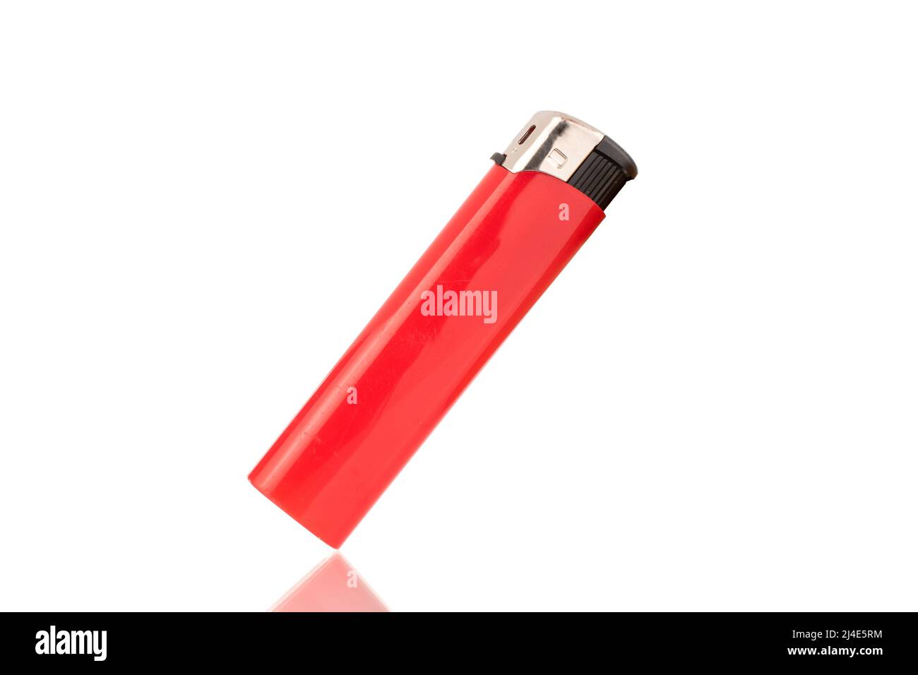 One red lighter, close-up, isolated on a white background Stock Photo ...