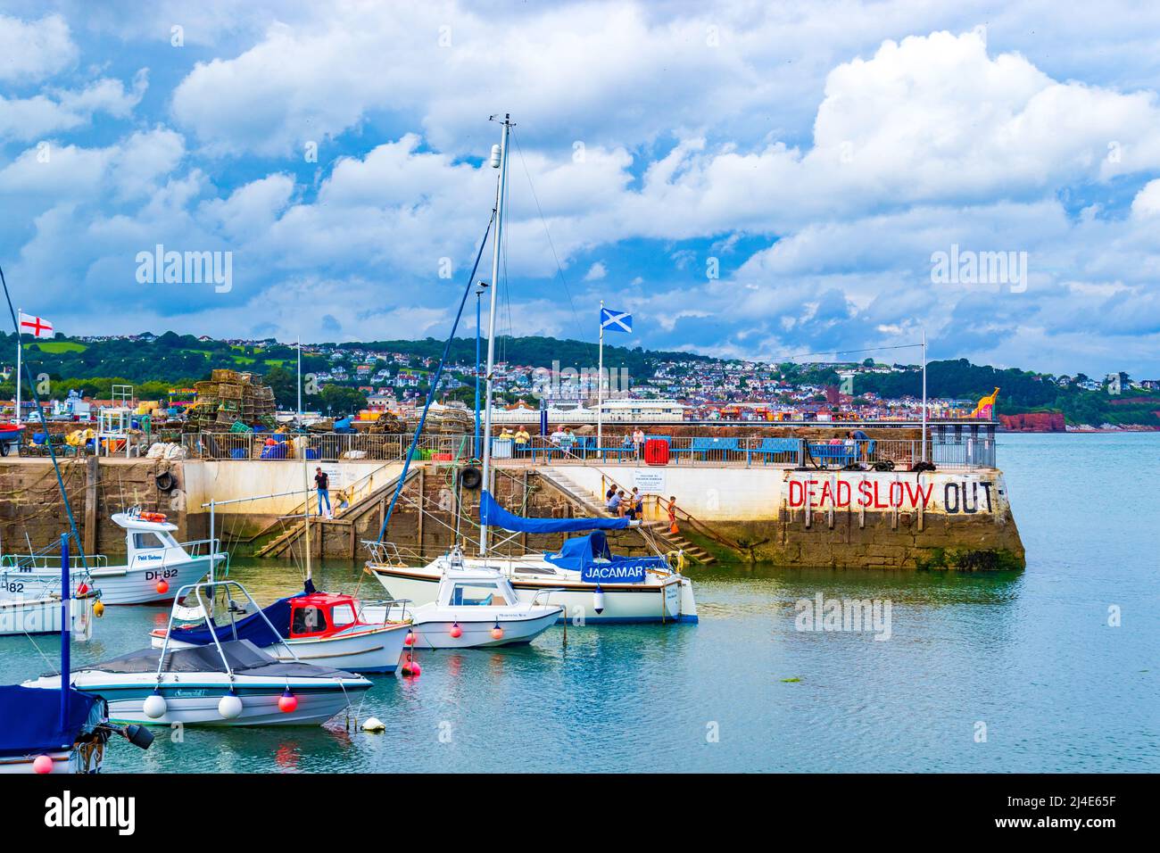 View of Paignton Harbour moorings-Picturesque harbour with the main emphasis on leisure boat ...