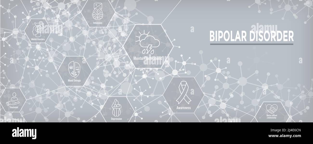 Bipolar Disorder or Depression BP Icon Set and Web Header Banner Stock ...