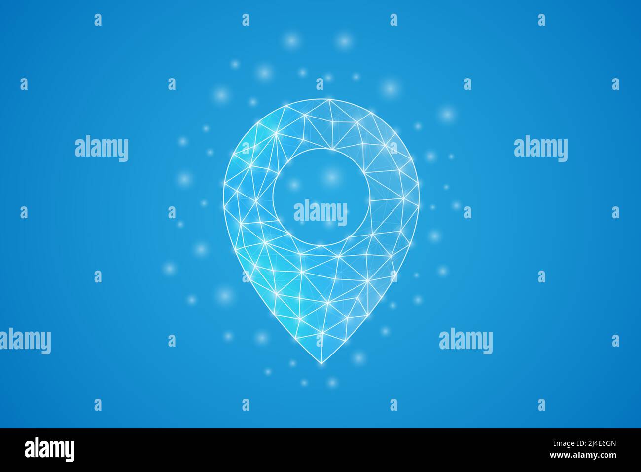 Location pin low poly symbol with white connected dots. 3d geometric polygonal Online delivery ...