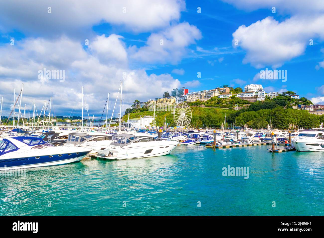 View of Torquay Harbour (Inner Dock) in the seaside town of Torquay on ...