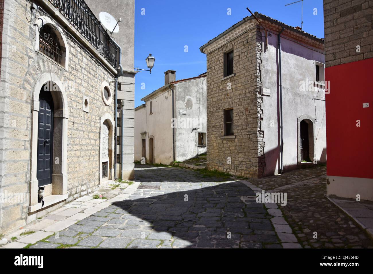 A narrow street in Bisaccia, a small village in the province of ...