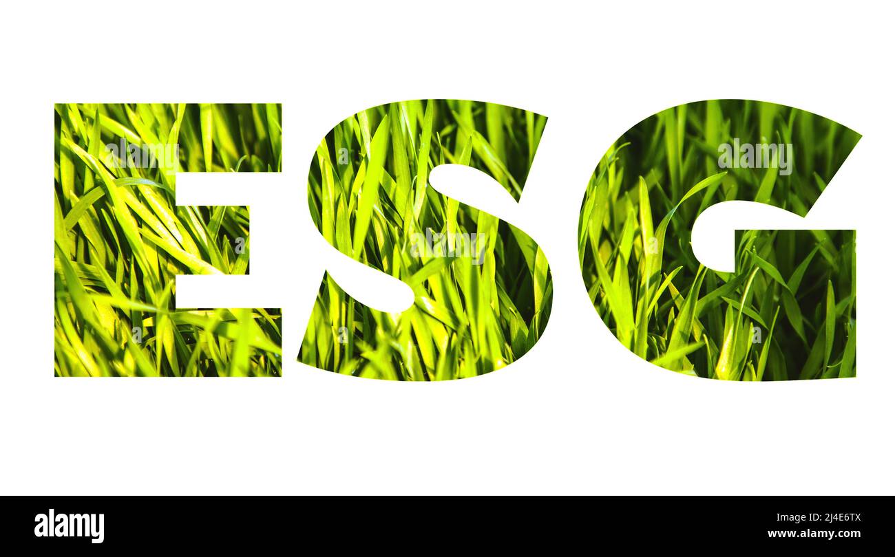 esg concept on green background Environmental Social Governance Stock ...