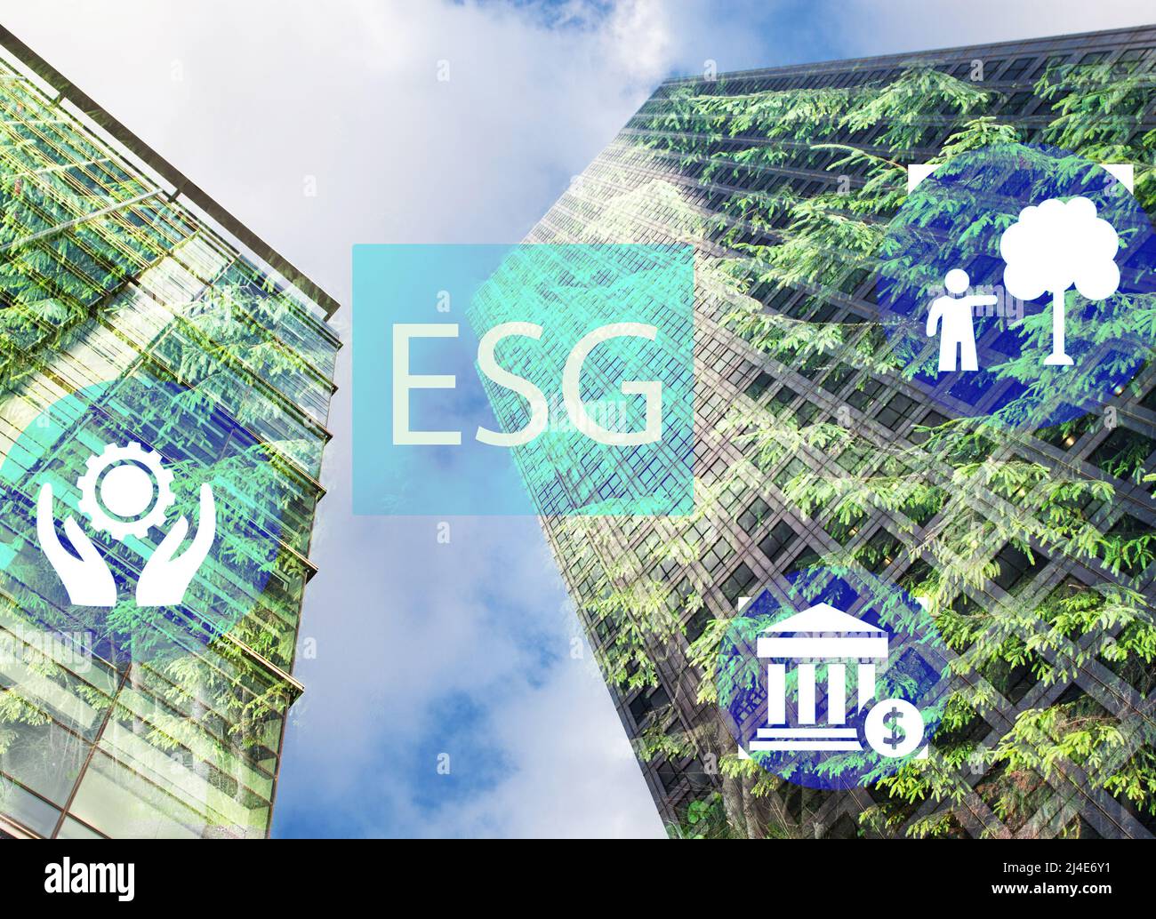 esg concept on green background Environmental Social Governance Stock ...