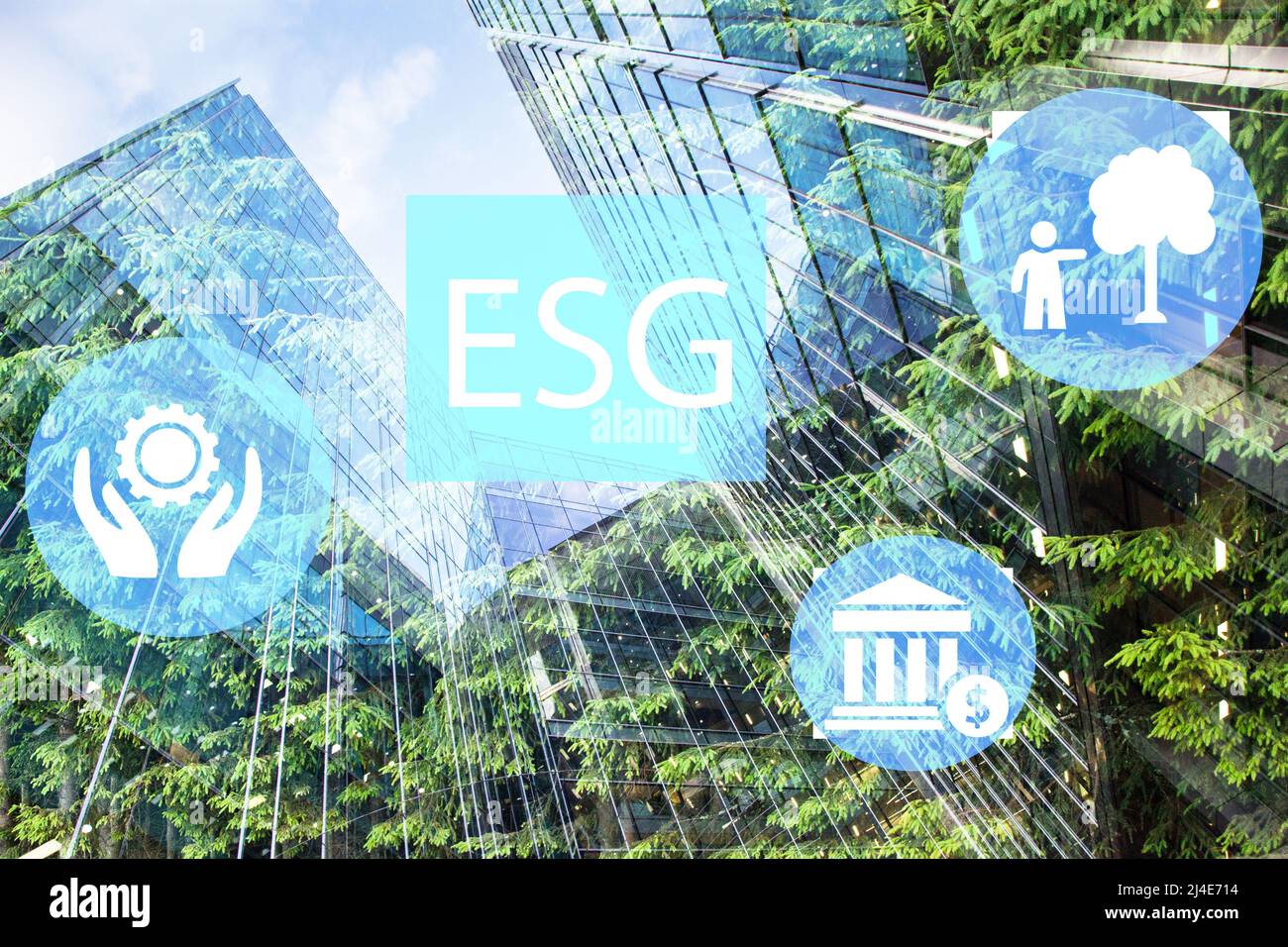 esg concept on green background Environmental Social Governance Stock ...