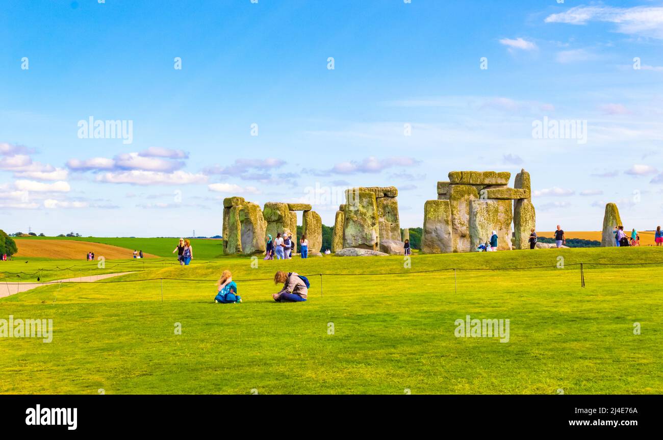 View of Stonehenge-Legendary neolithic monument made using stones ...