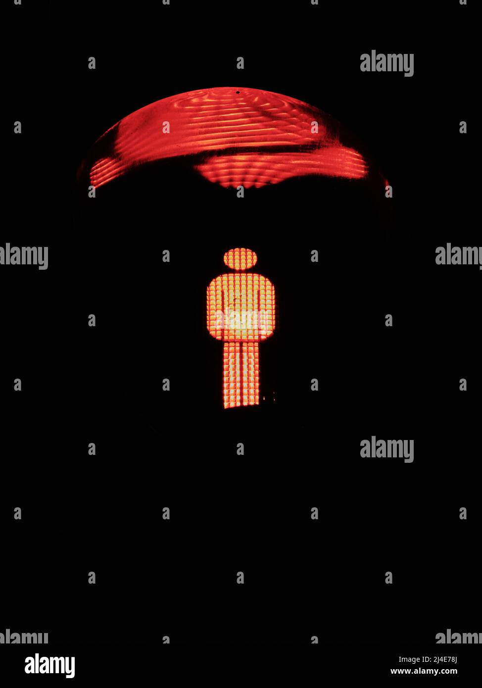 Portrait of a red stick figure at a traffic light crossing Stock Photo ...