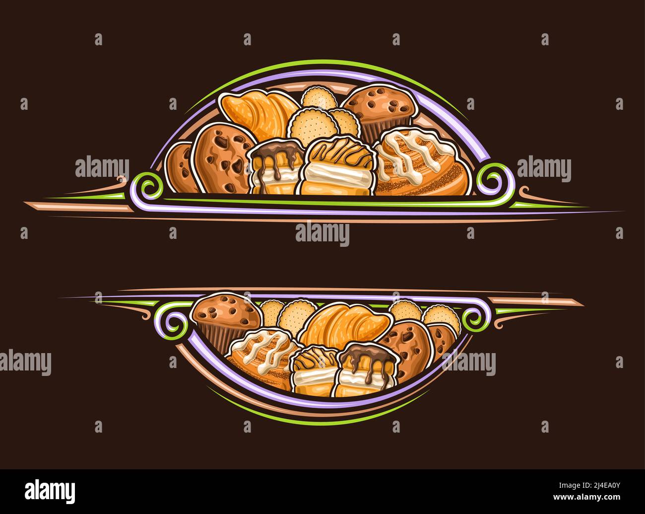 Vector border for Sweet Bakery with blank copyspace for text ...