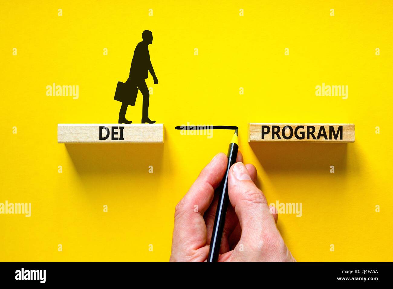 DEI diversity equity inclusion program symbol. Blocks with words DEI ...