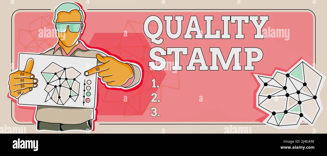 Text showing inspiration Quality Stamp. Word for Seal of Approval Good ...