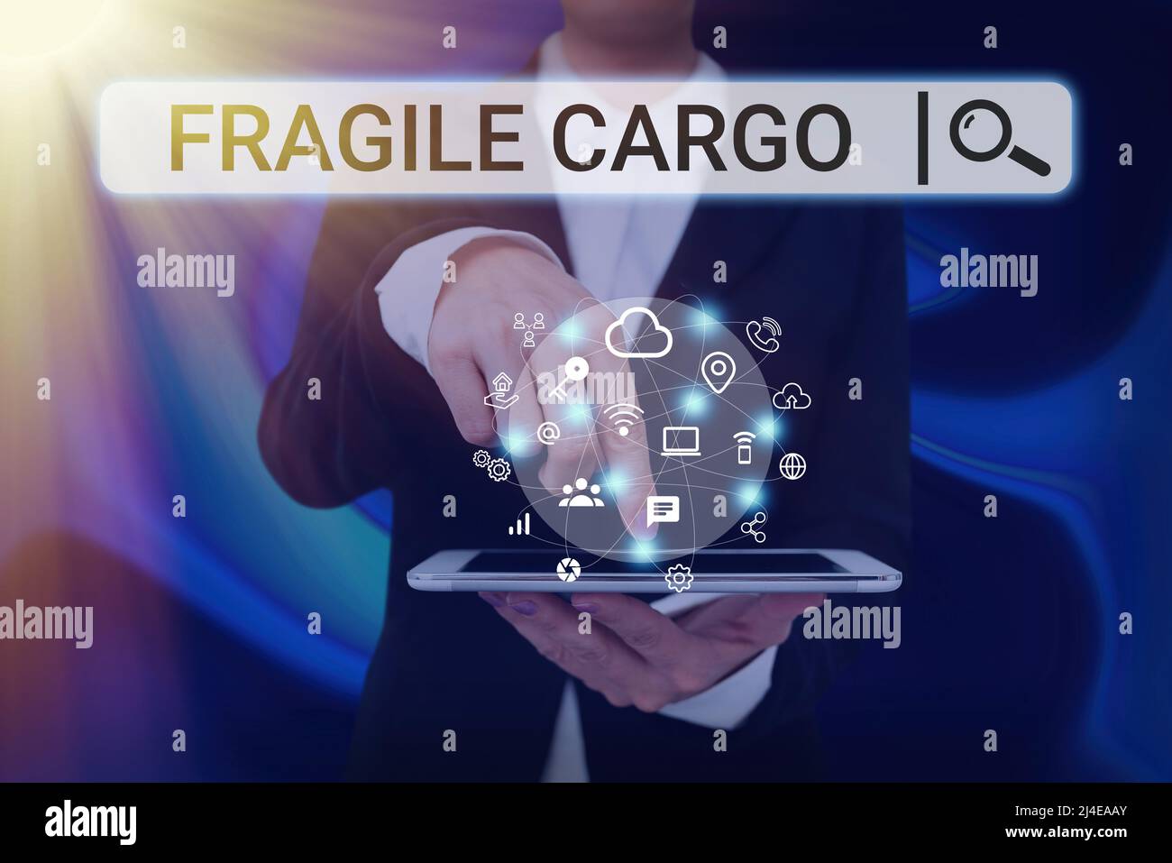 Text caption presenting Fragile Cargo. Business idea Breakable Handle ...