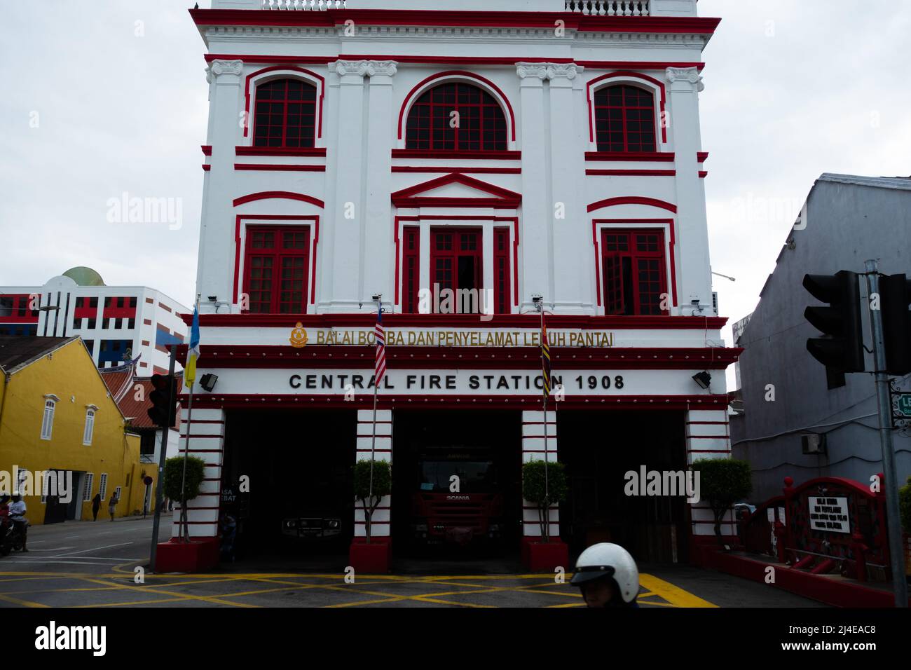 GEORGE TOWN, MALASIA – JANUARY 31, 2020 traditional fire station in the ...