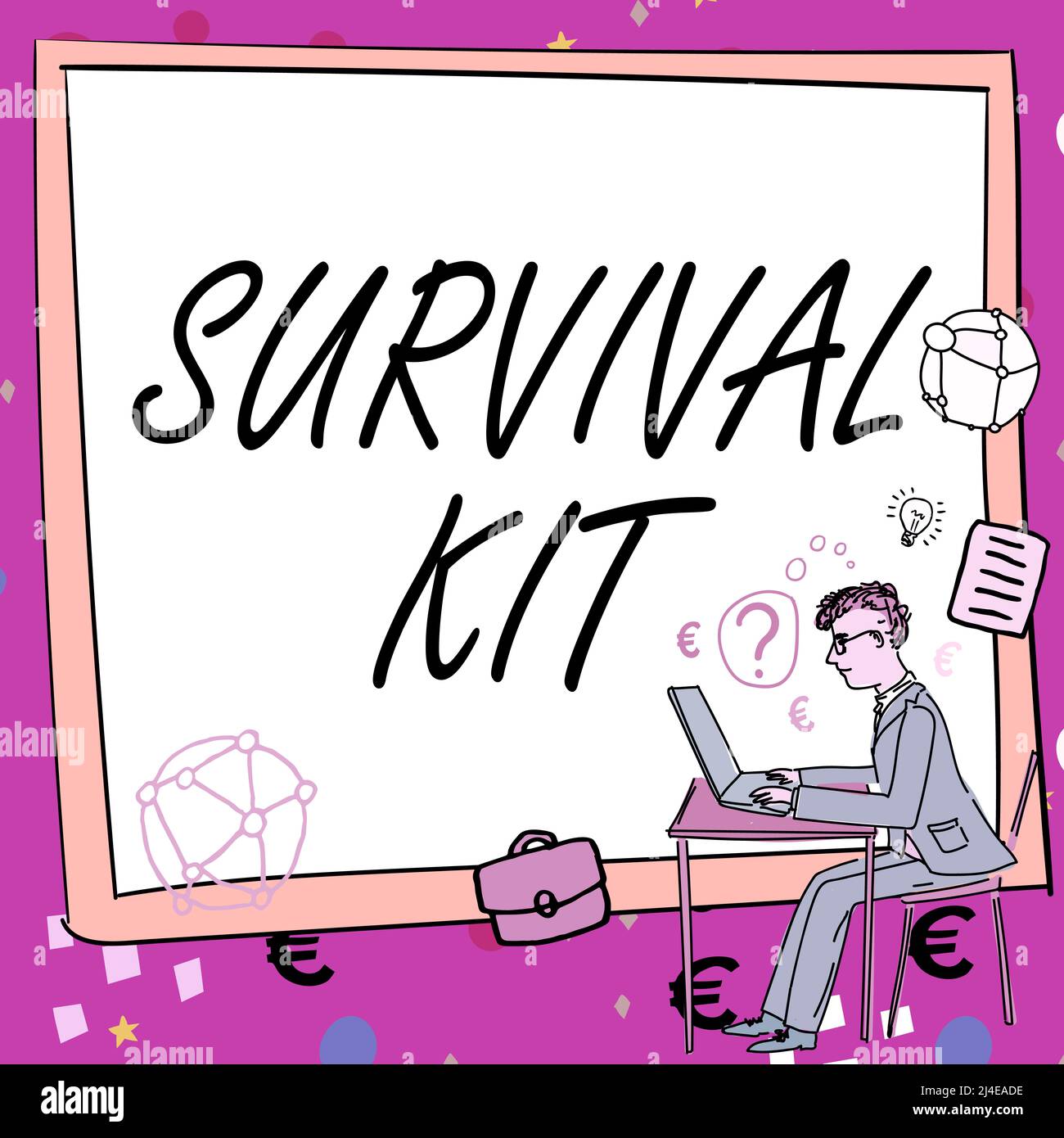 Handwriting text Survival Kit. Conceptual photo Emergency Equipment ...