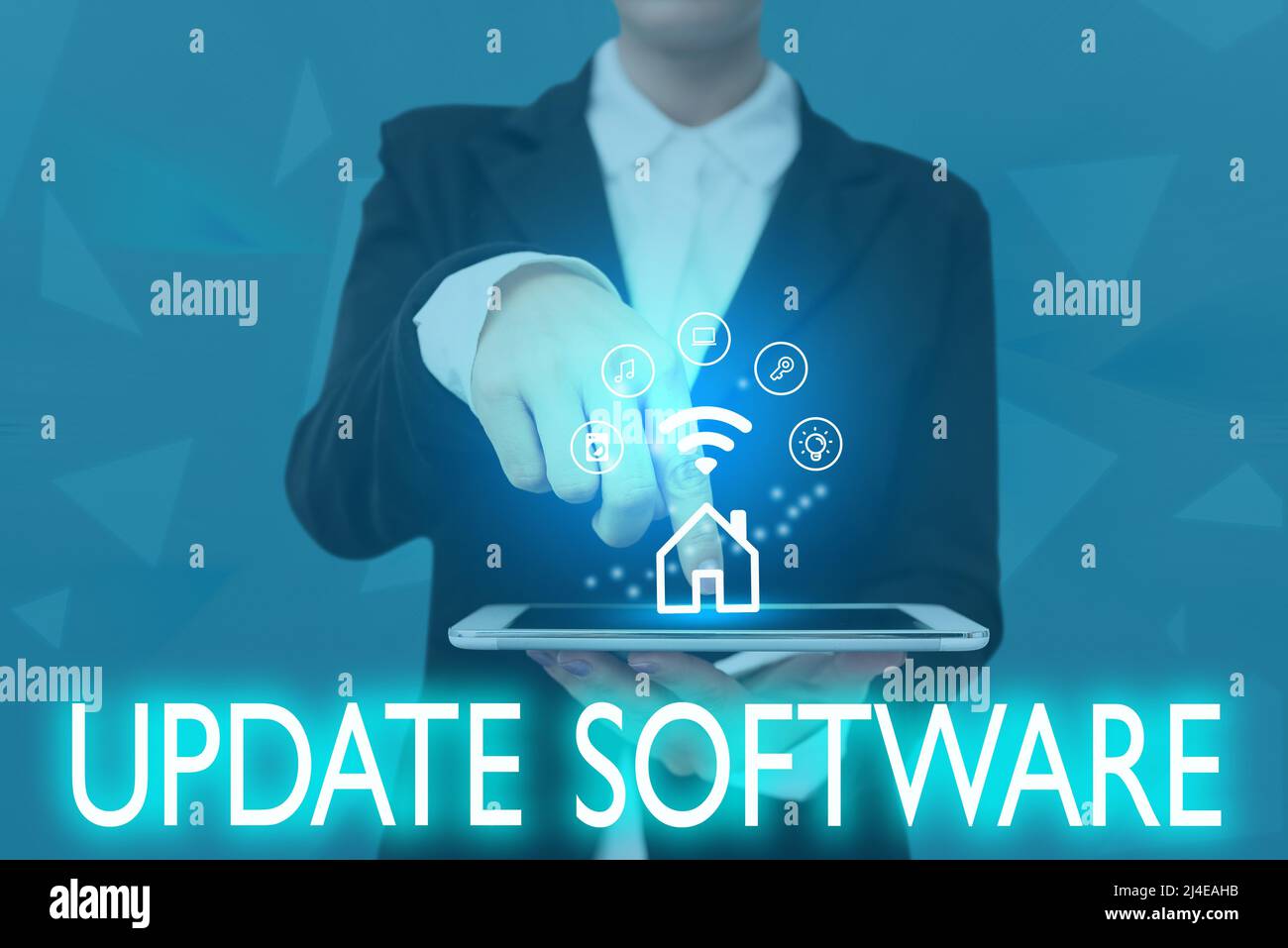 Hand writing sign Update Software. Conceptual photo replacing program with a newer version of ...