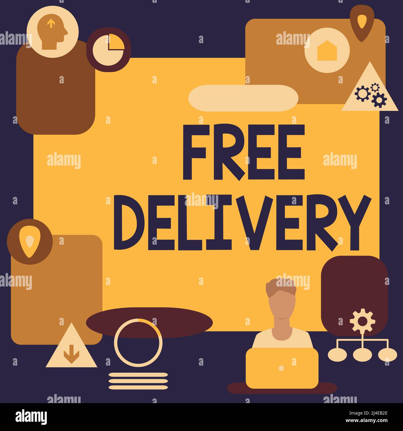 Conceptual display Free Delivery. Word for Shipping Package Cargo ...
