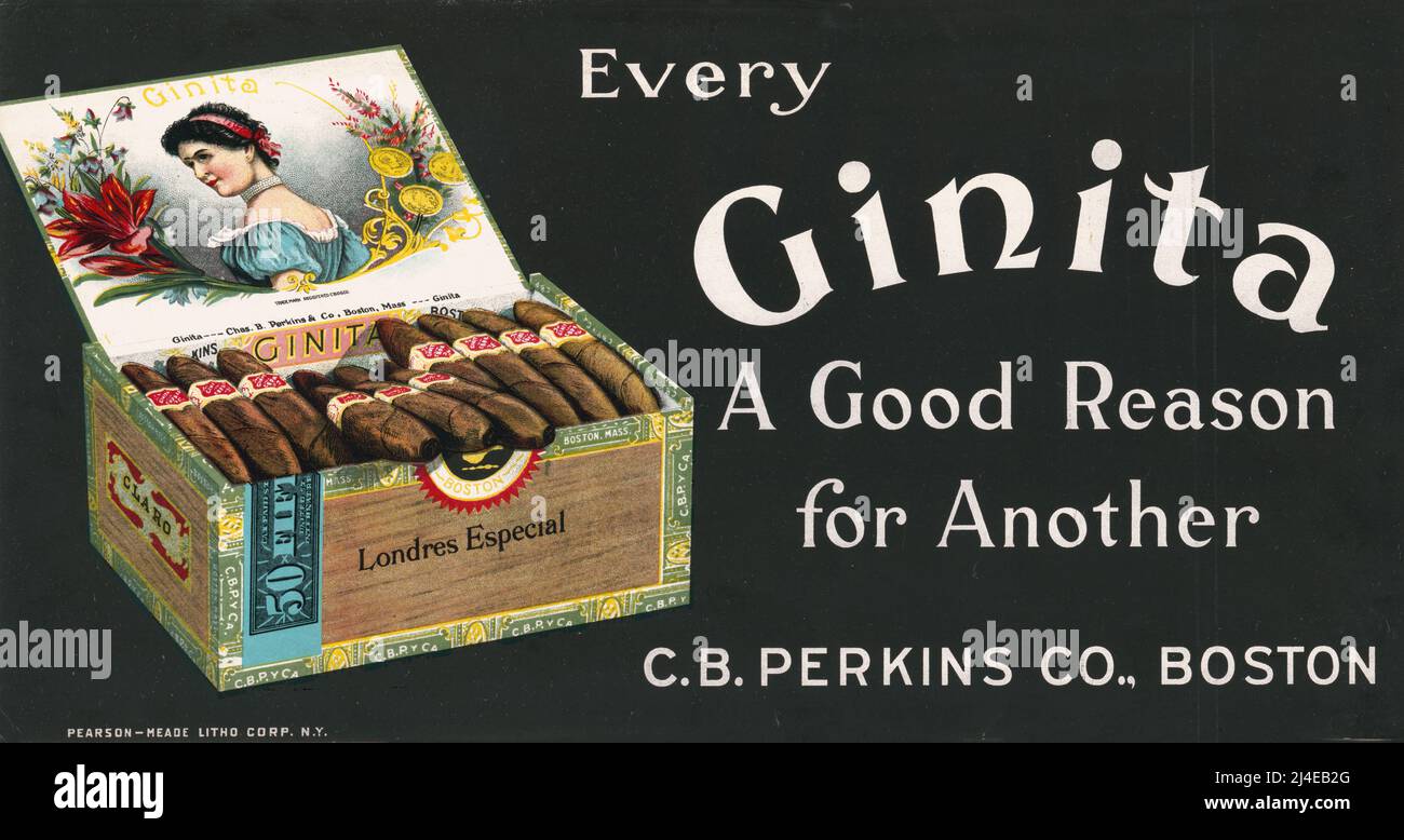 19th century ad for Every Ginita Cigar A Good Reason for Another, C. B ...